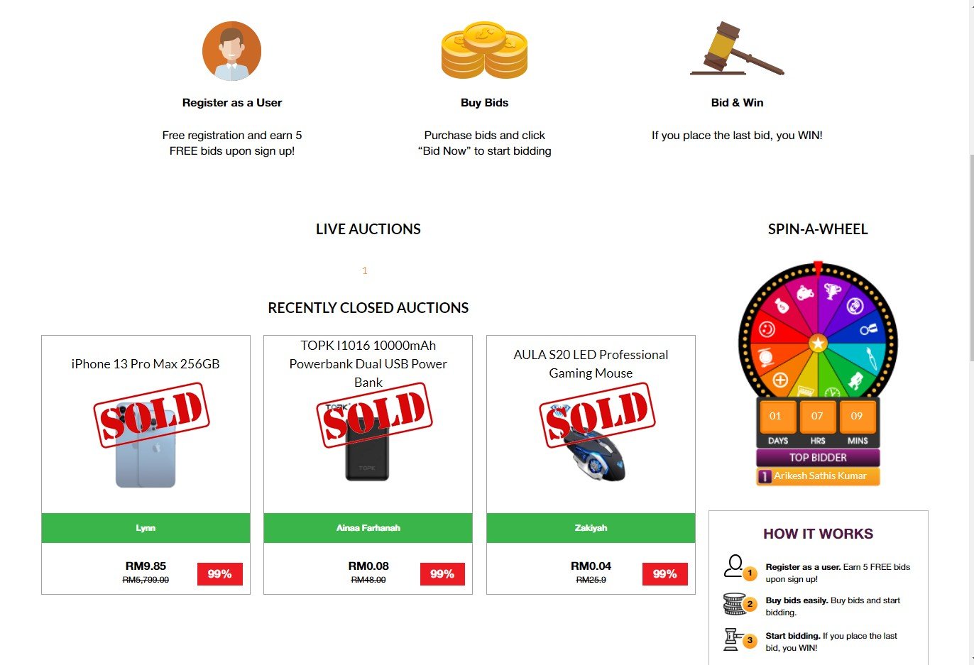 Bidding System - Lemon Code Malaysia