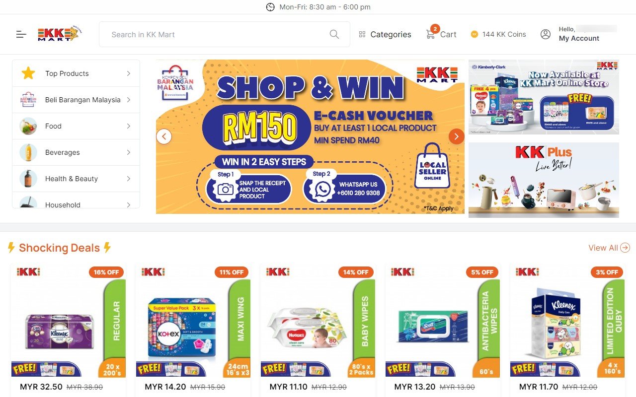 KK Mart Online Store - Website Design KL | App & Mobile Developer Malaysia